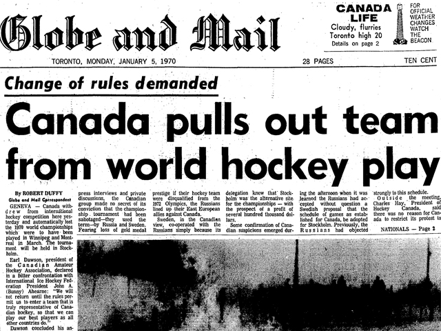 🇨🇦 Canada’s Boycott: 1970-77 – International Hockey Lineal Championship
